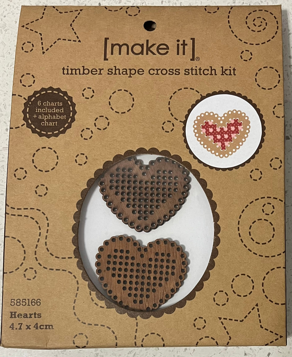Heart Timber Shape Cross Stitch Kit - Make It 585166 – Sonia's Needle ...