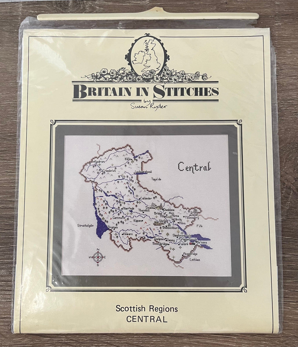 Scottish Regions Central Map Cross Stitch Chart Heritage Stitchcraft ...