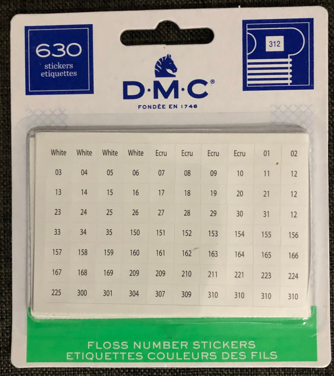 DMC Stranded Cotton Number Stickers for Floss Bobbins Cross Stitch ...